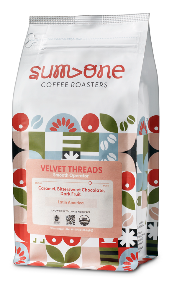 SUM>ONE VELVET THREADS Fair Trade Organic Coffee - 5lb - Cooks' Nook